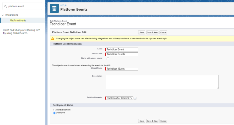 Platform Events in LWC Salesforce - Techdicer