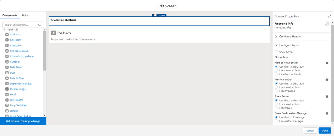 Custom Footer Buttons In Screen Flow - Techdicer