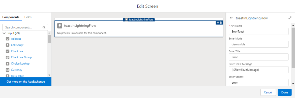 Show Toast Message In Lightning Flows Salesforce Techdicer 0934